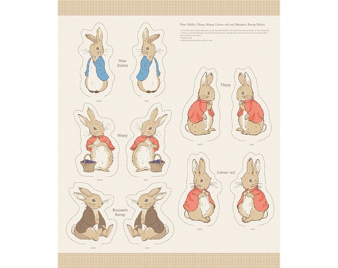 Peter Rabbit Cotton Fabric Softie Panel - the Tale of Peter Rabbit ...