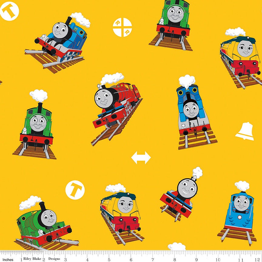 Thomas the Train Fabric by the Yard All Aboard with Thomas | Etsy