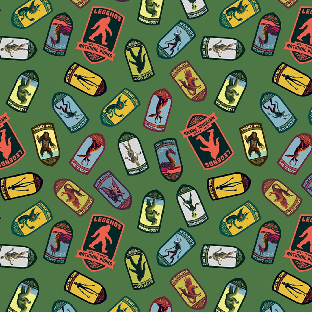 Cryptids Cotton Fabric by the Yard - Legends of the National Parks ...
