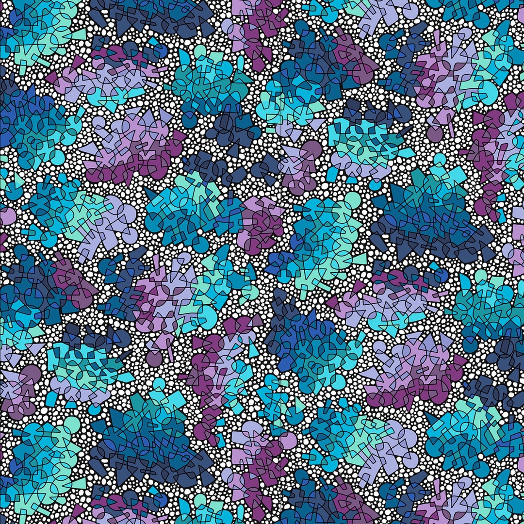 Geometric Cotton Fabric by the Yard Outside the Lines Geode Clusters ...