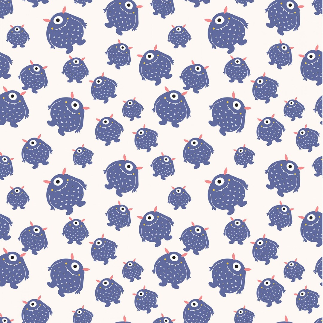 Cute Little Monsters Cotton Fabric by the Yard - Monsters Purple - the ...
