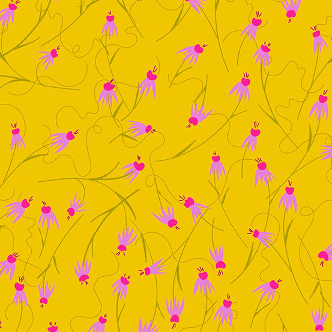 Alison Glass Cotton Fabric by the Yard - Wildflowers Coneflowers ...