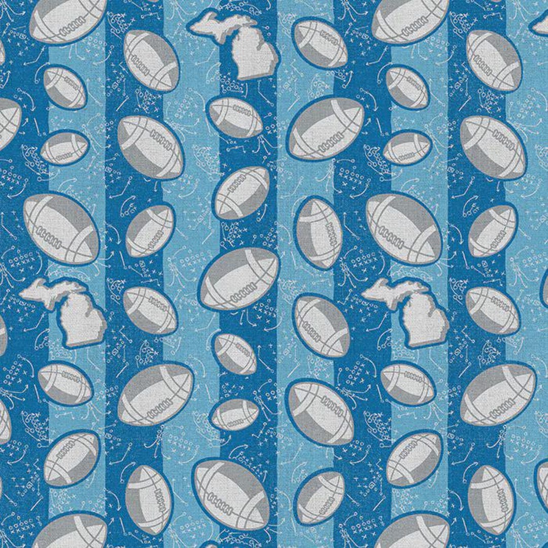 Detroit Lions Cotton Fabric by the Yard - Pride of Detroit Detroit ...