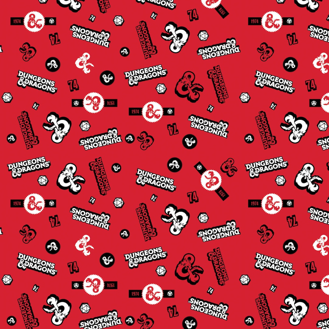 Dungeons and Dragons Cotton Fabric by the Yard - Dungeons and Dragons ...
