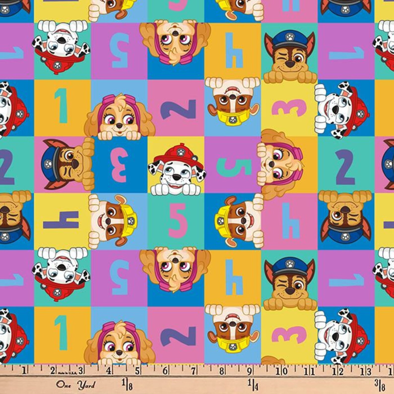 Paw Patrol Cotton Fabric By The Yard Paw Patrol Happy Etsy