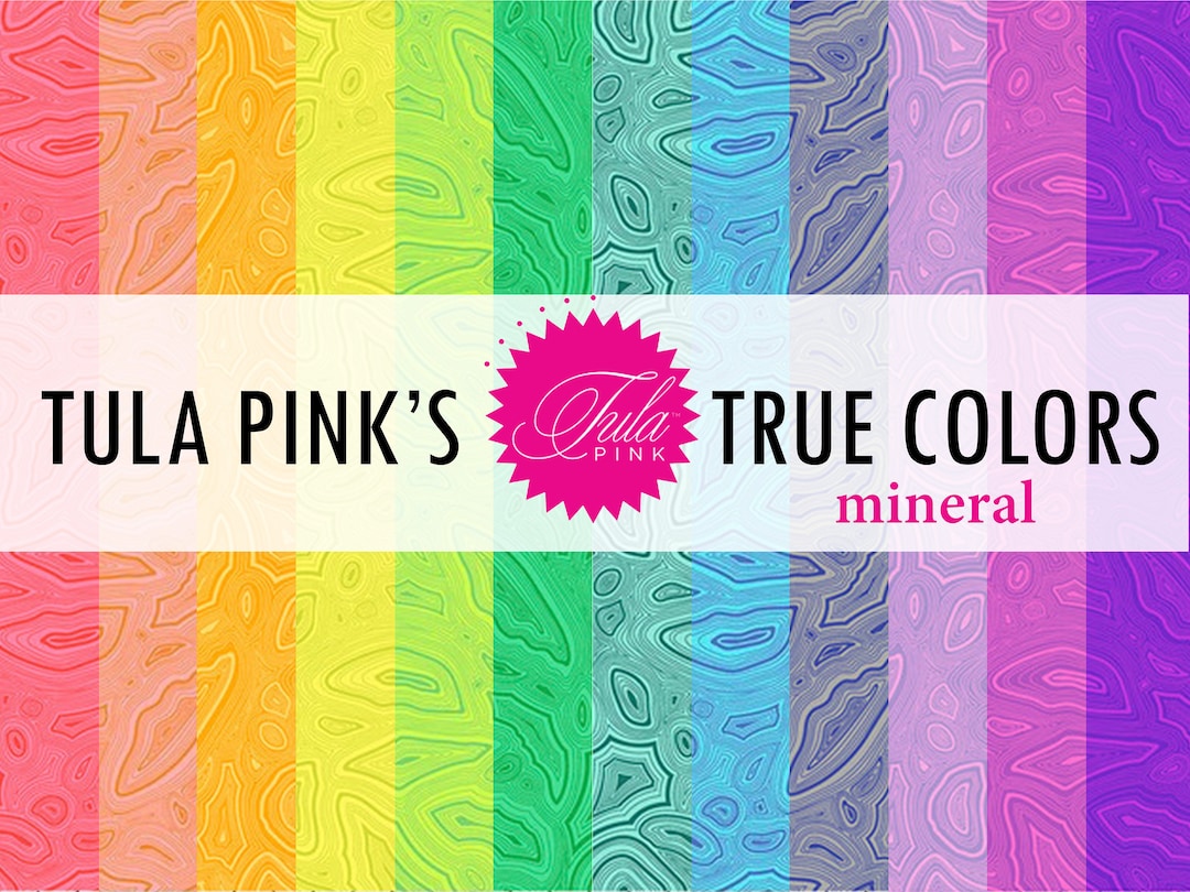 Tula Pink Cotton Fabric by the Yard - Tula Pink True Colors Mineral ...