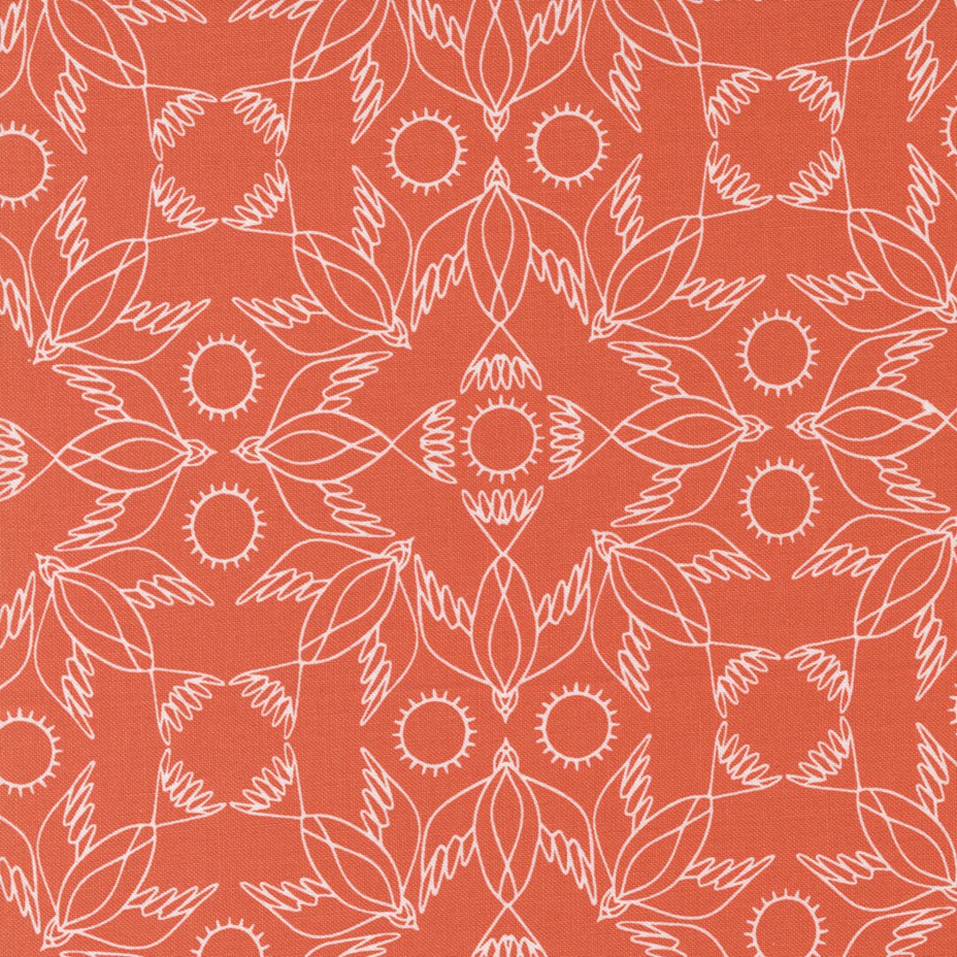 Kaleidoscope Cotton Fabric by the Yard - Birdsong Kaleidoscope Cardinal ...