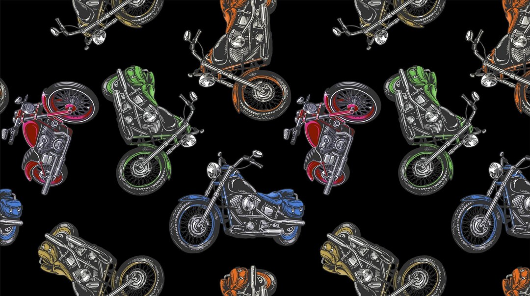 Motorcycle Cotton Fabric by the Yard - Coast to Coast Motorcycles ...