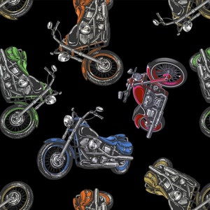 Motorcycle Cotton Fabric by the Yard - Coast to Coast Motorcycles ...