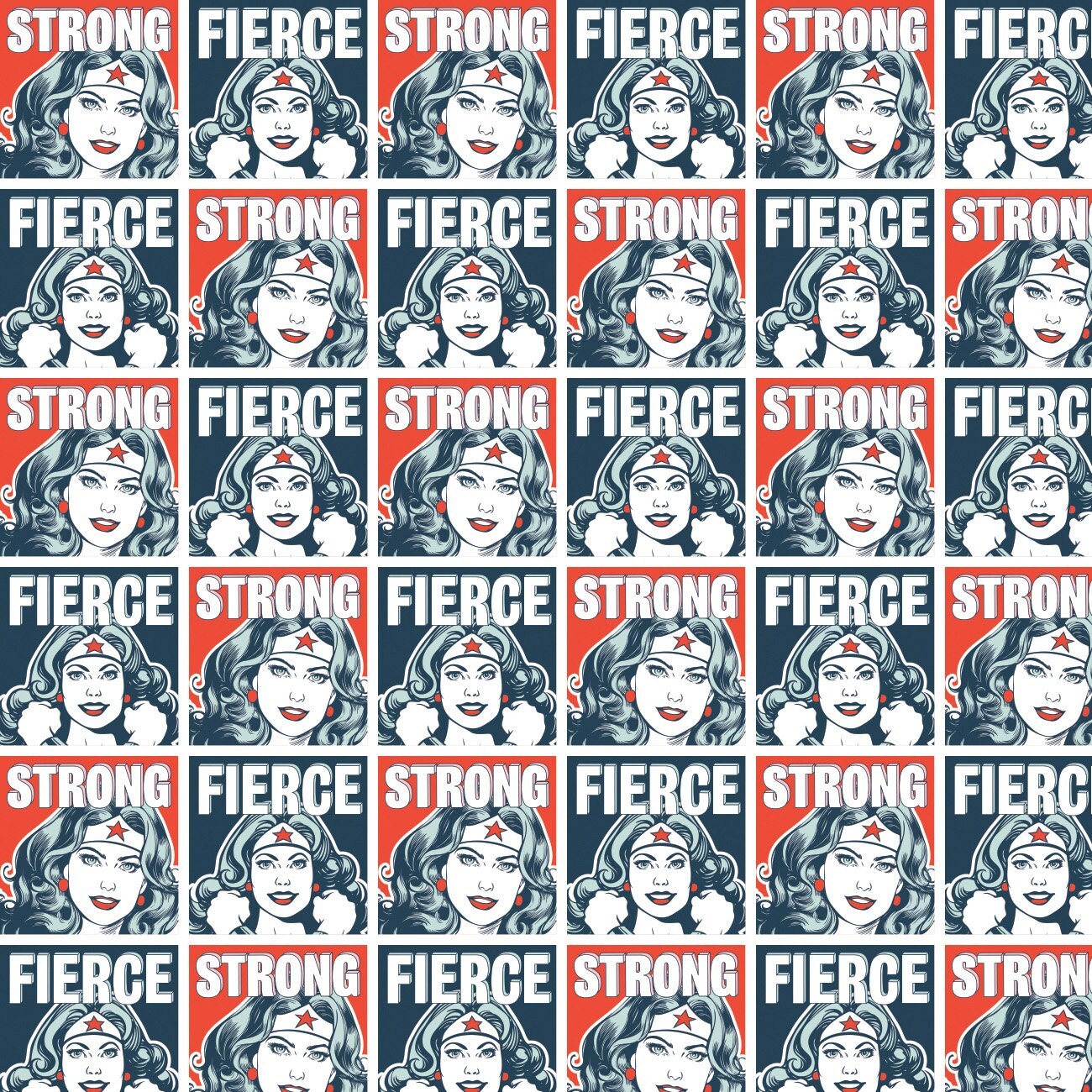 Wonder Woman Cotton Fabric by the Yard - Wonder Woman Fierce & Strong ...
