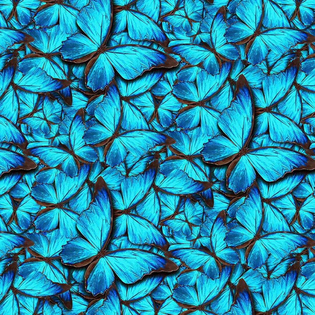 Butterfly Cotton Fabric by the Yard Stunning Bright Butterflies ...