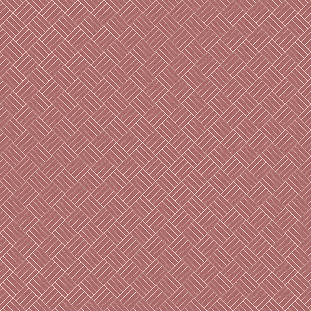 Geometric Cotton Fabric by the Yard - Wildwood Wander Crosshatch Rose ...