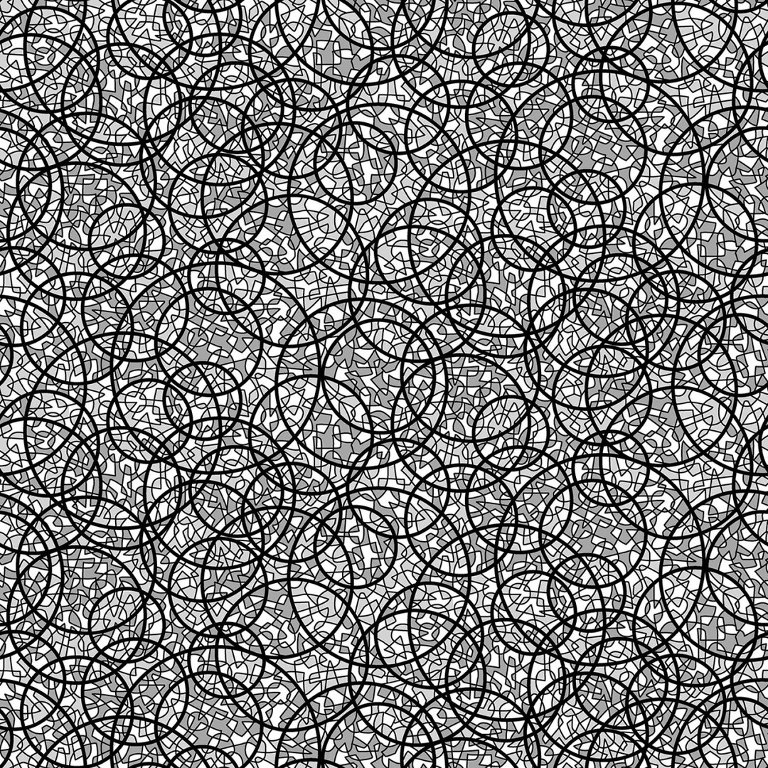 Geometric Cotton Fabric by the Yard - Outside the Lines Magic Circles ...