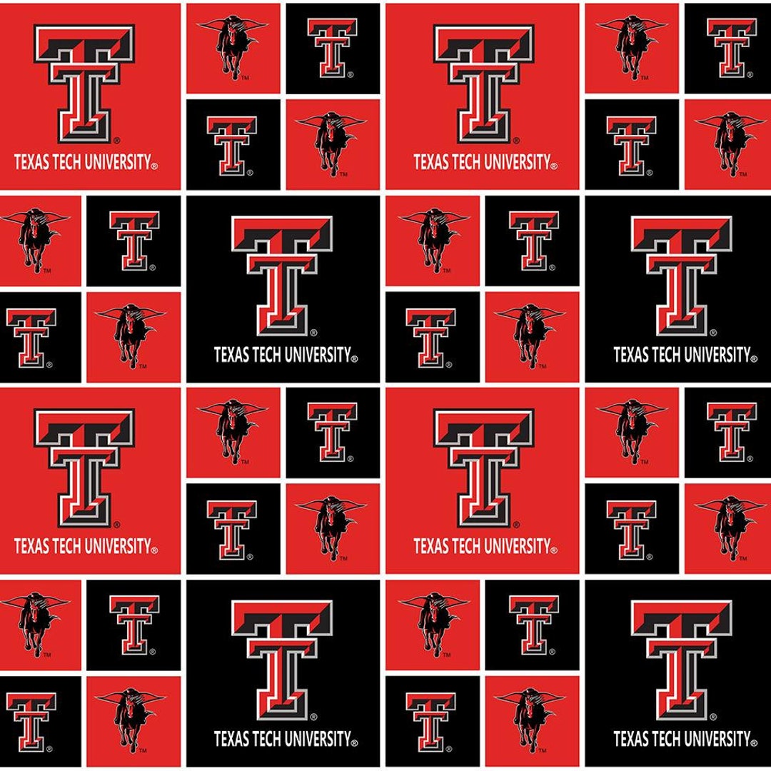 Texas Tech University Fabric by the Yard - Box Allover #020 - Sykel - Etsy