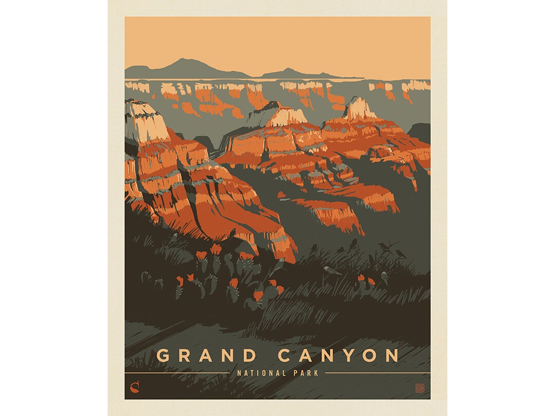 National Parks Cotton Fabric Panel - U.S. National Parks Grand Canyon ...