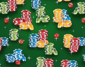 Poker Cotton Fabric by the Yard Casino Black | Etsy