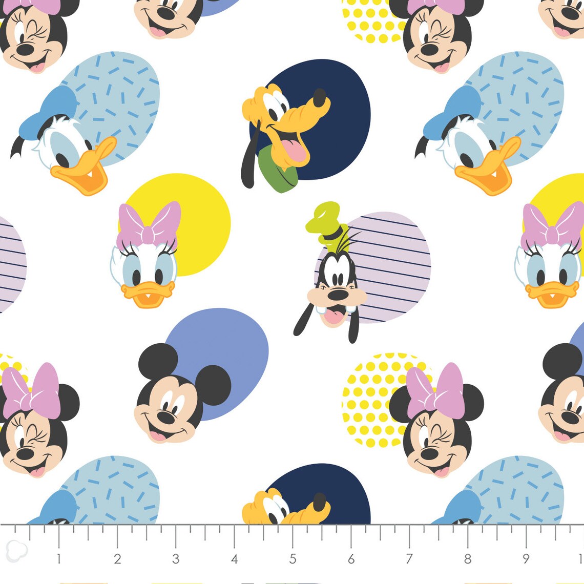 Mickey Mouse Cotton Fabric by the Yard Mickey Mouse Play All - Etsy