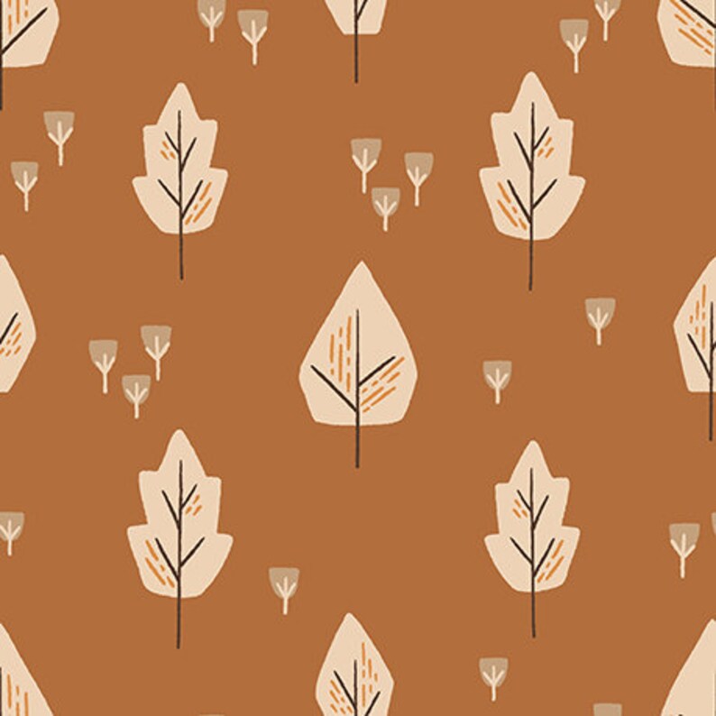 Woodland Cotton Fabric by the Yard - Autumn Woods Woods - Zirkus Design for Paintbrush Studio ...