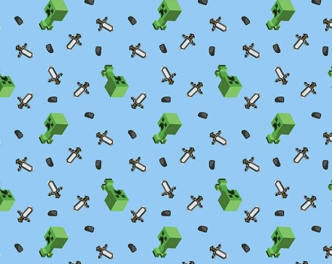 Minecraft Cotton Fabric by the Yard Minecraft Mob Creeper Springs ...