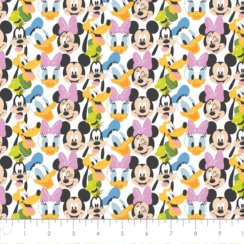 Mickey Mouse Cotton Fabric by the Yard Mickey Mouse Play All | Etsy