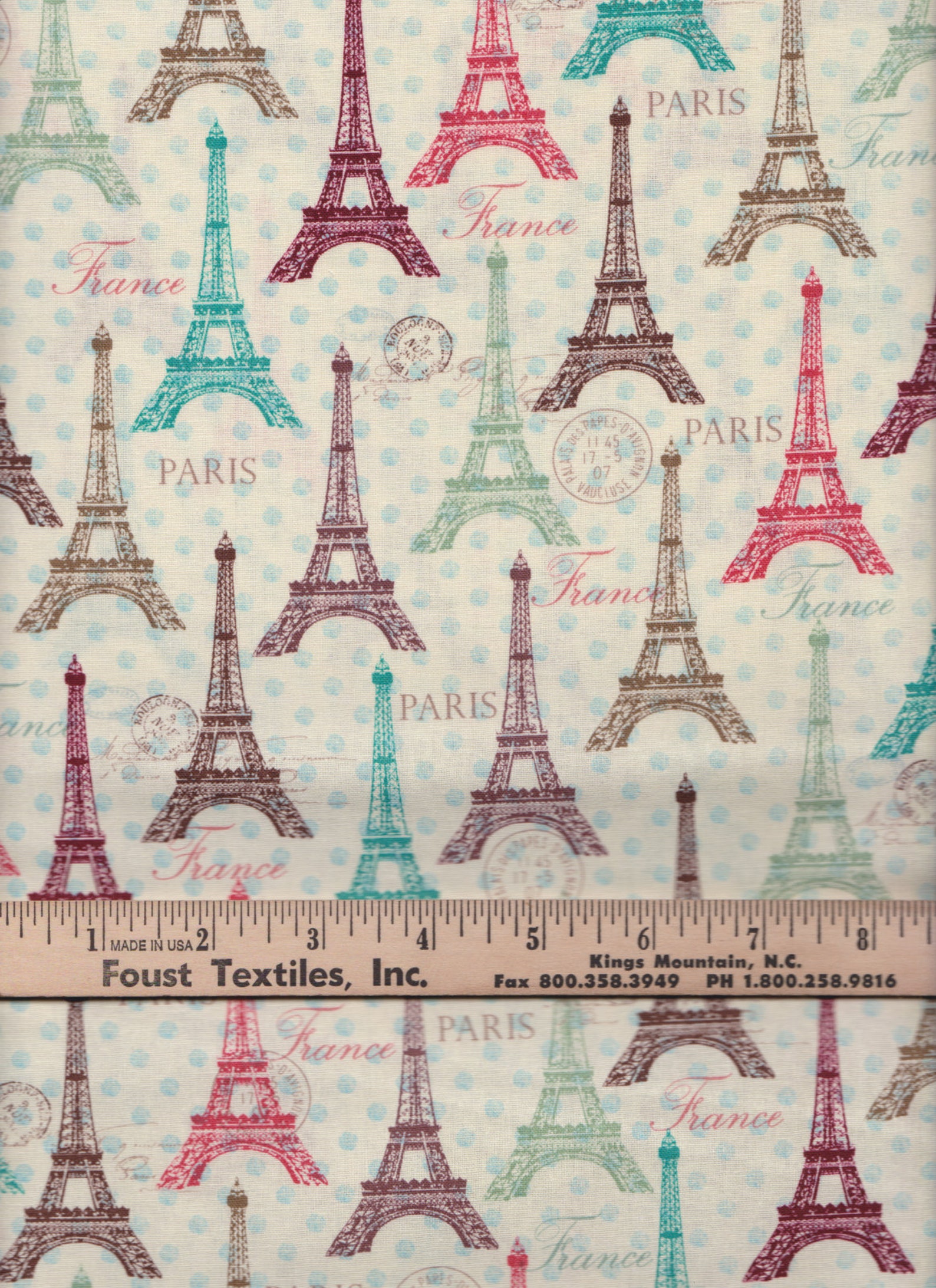 Eiffel Tower Cotton Fabric by the Yard Forever Fashion Multi - Etsy UK