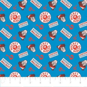 Where's Waldo Cotton Fabric by the Yard Where's - Etsy