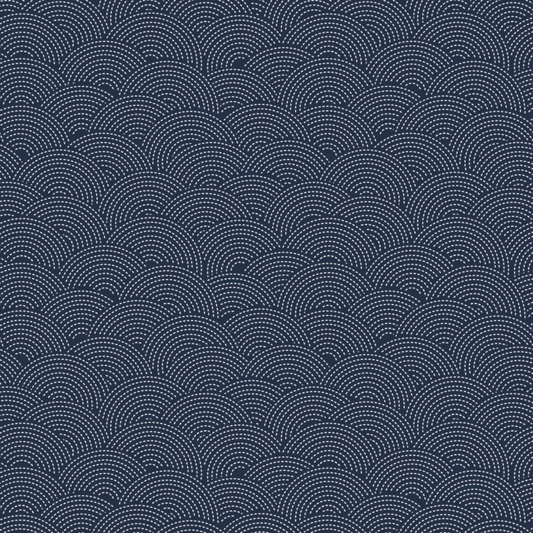 Geometric Blender Cotton Fabric by the Yard - Mixology Sashiko Indigo ...