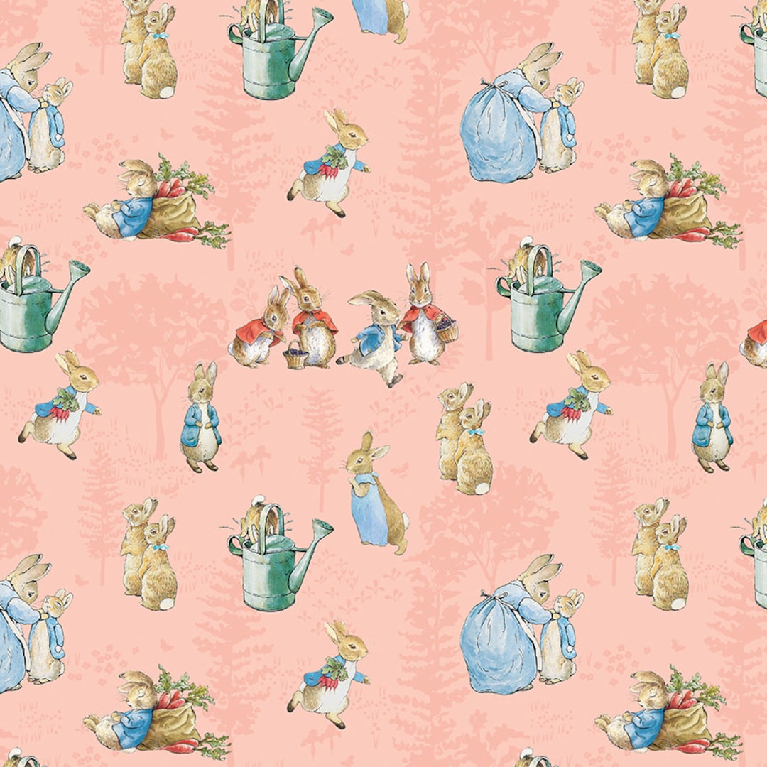 Peter Rabbit Cotton Fabric by the Yard - the Tale of Peter Rabbit Main ...