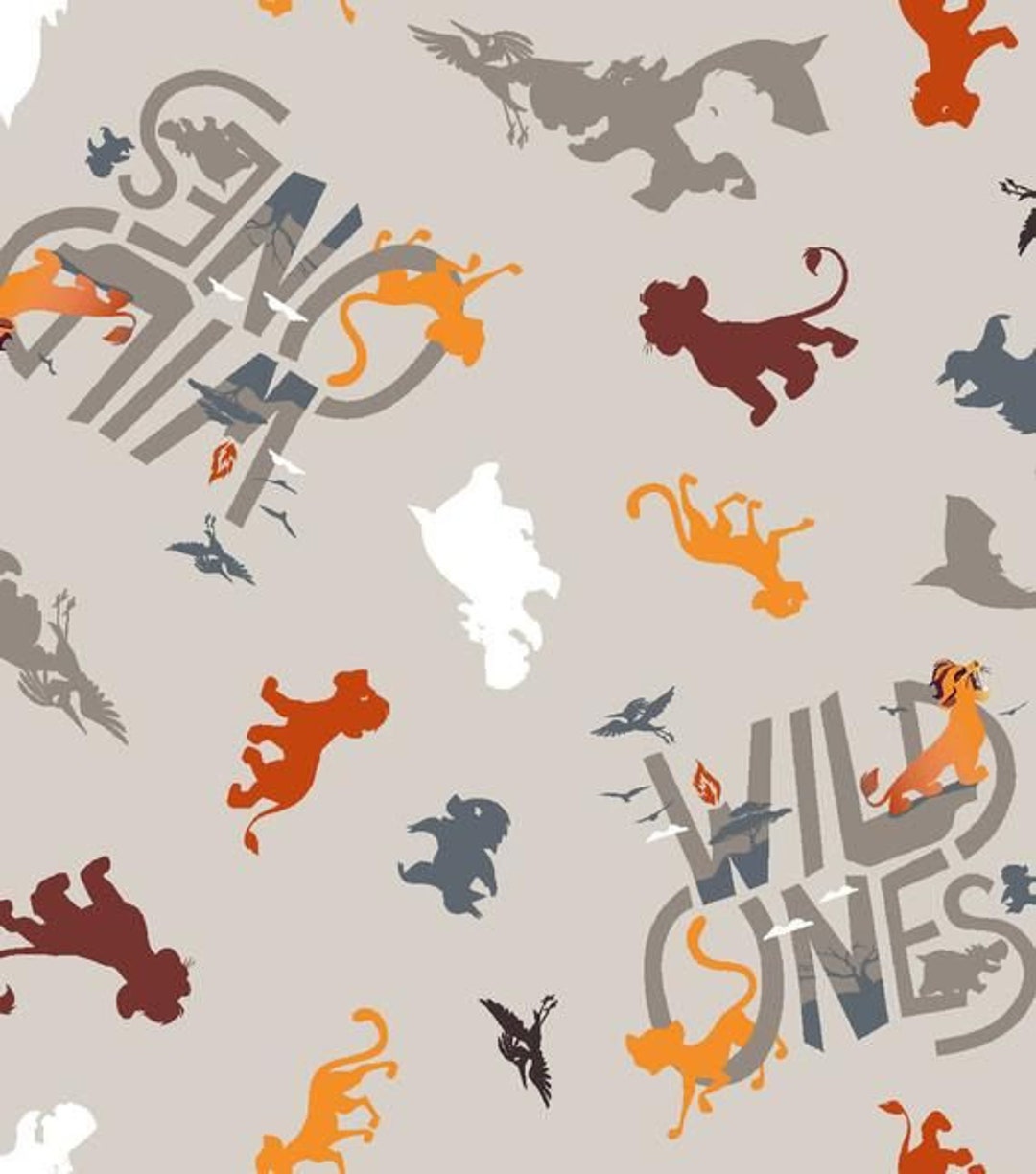 The Lion Guard Fabric by the Yard - Wild Ones Gray Animal Toss - Etsy