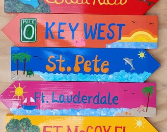 Wooden Beach Arrow Sign - Etsy