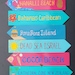 Handmade Tropical Destination Arrow Sign, Personalized Beach Decor - Etsy