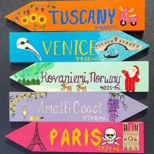 Destination Arrow Signs, Tropical Directional Arrows, Hand Made Wooden ...