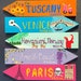 Handmade Destination Arrow Sign, Tropical Decor, Personalized Beach ...