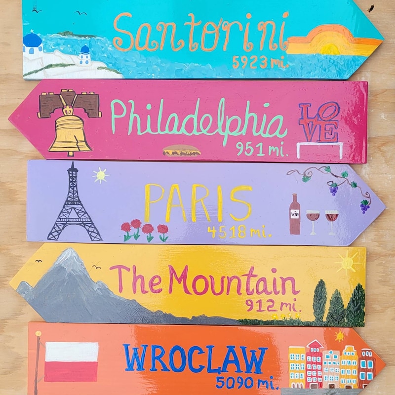 Mileage Sign Post - Etsy