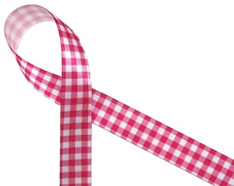 Check Ribbon Pink and Green 1/2 Inch 1 Yard - Etsy