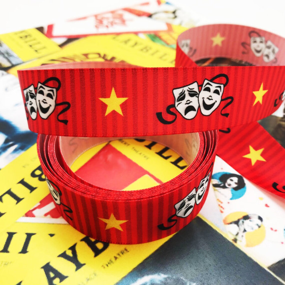 Theater Ribbon masks of Comedy and Tragedy for cast party - Etsy España
