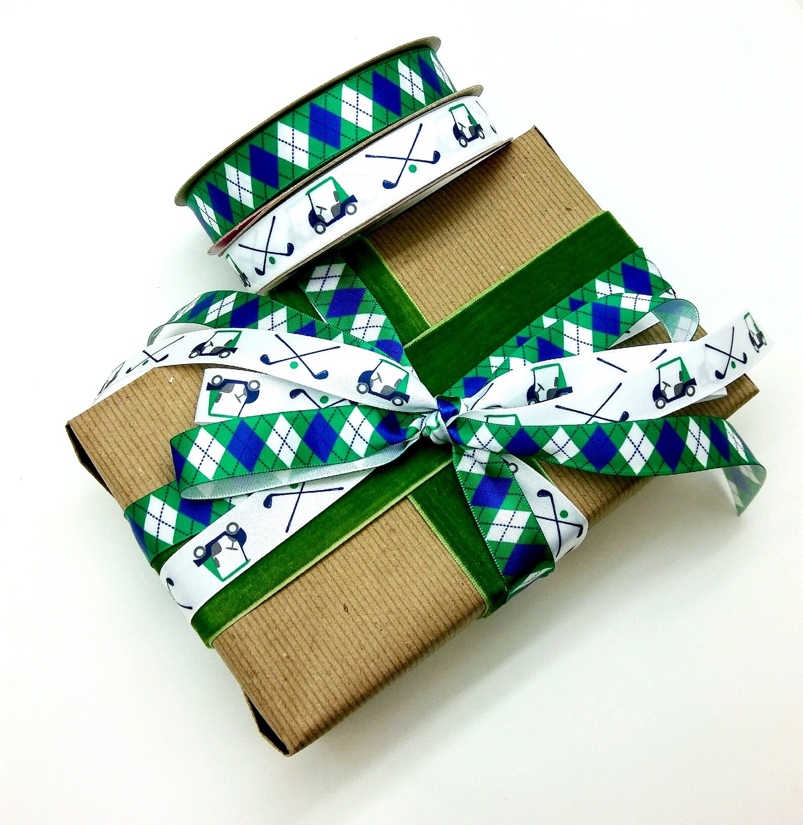 Golf ribbon with carts and clubs ideal for tournaments | Etsy