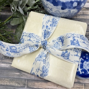 French Toile Ribbon in Red, Black and Blue Ideal for Trimmings, Hat ...