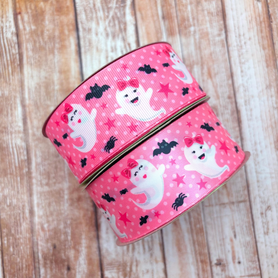 Ghost Ribbon Girl Ghosts on Pink Fun for Halloween Decor, Crafts, Hair ...