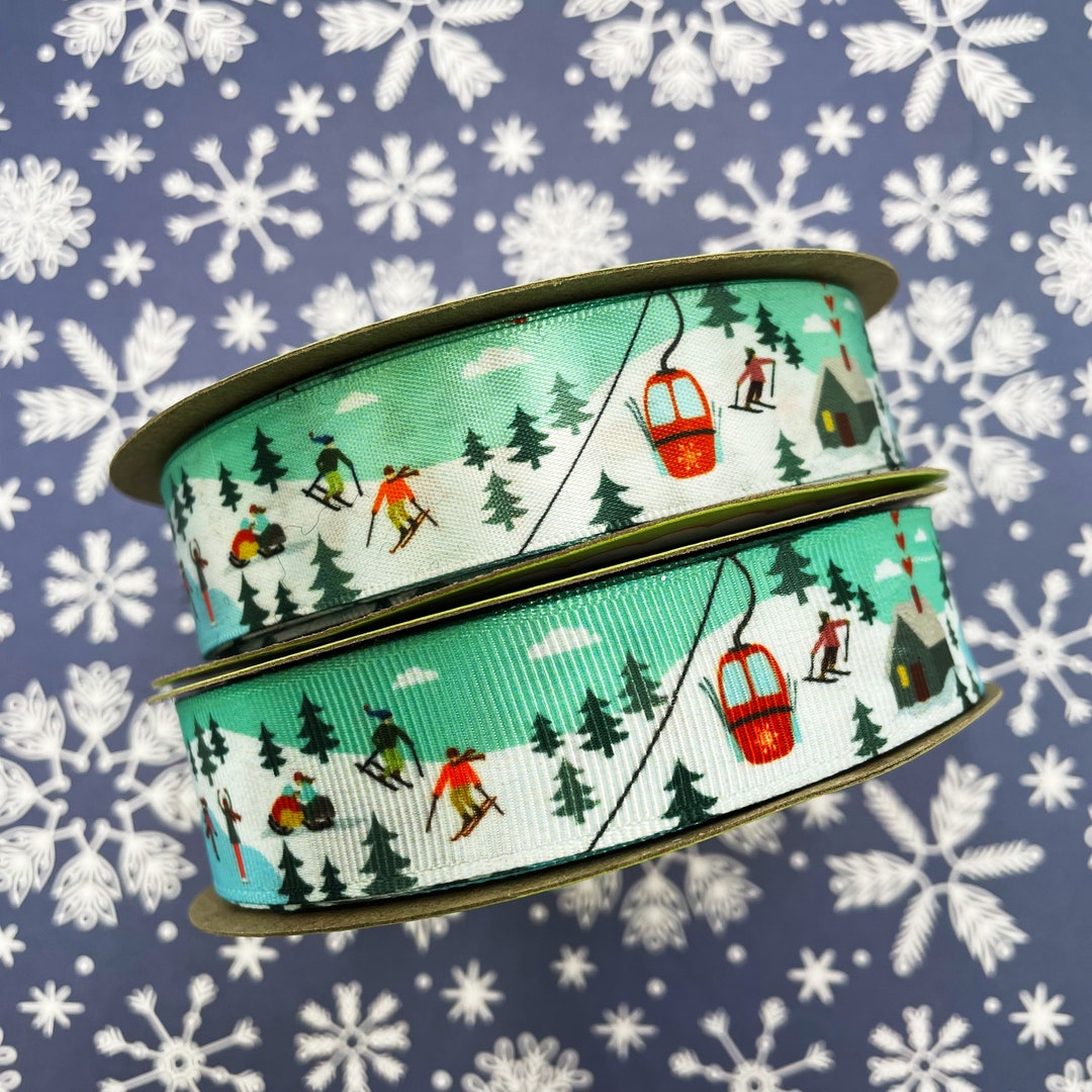Winter Ribbon With Skiers, Skaters, for Party Favors, Party Decor, Gift ...