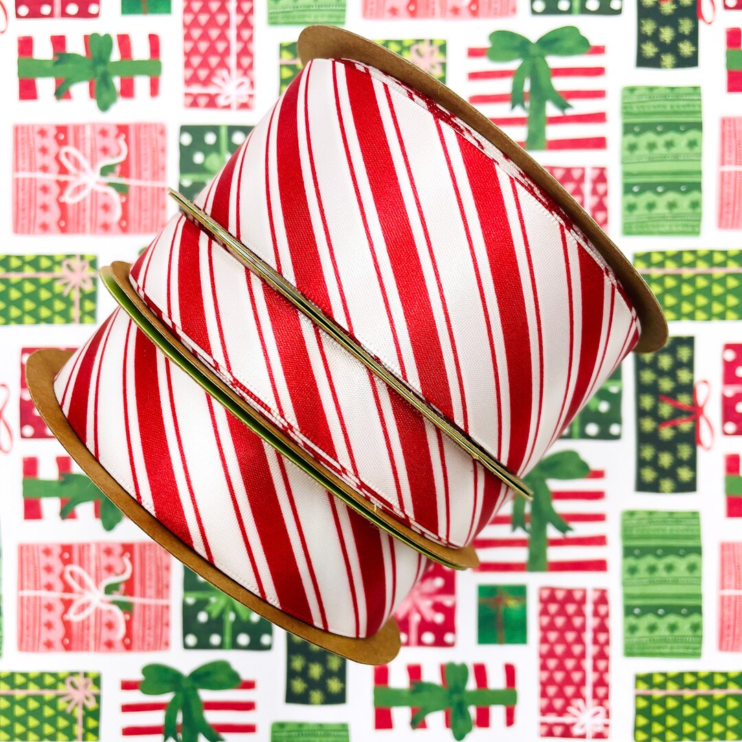 Candy Cane Stripe Ribbon Ideal for Christmas Party Decor, Favors, Gift ...