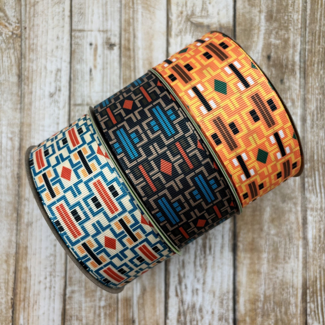 Aztec Grosgrain Ribbon, Geometric Print, Regalia & Sewing, 1.5 Inch - Etsy