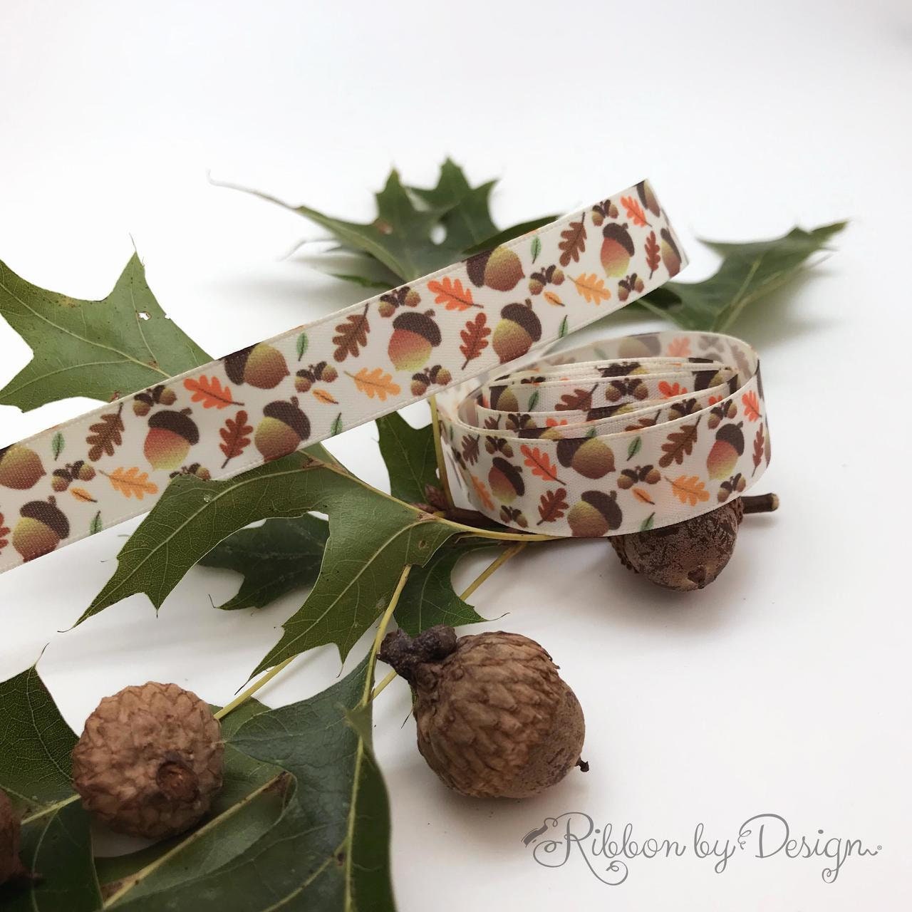 Fall Leaves Ribbon With Acorns for Gift Wrap Party Favors - Etsy