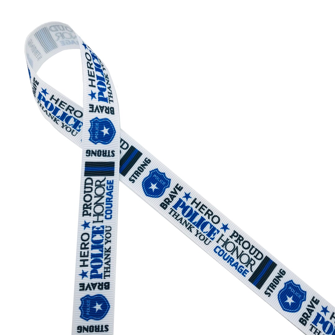 Police Word Block Ribbon, First Responder Ribbon, Ideal for Lanyards ...