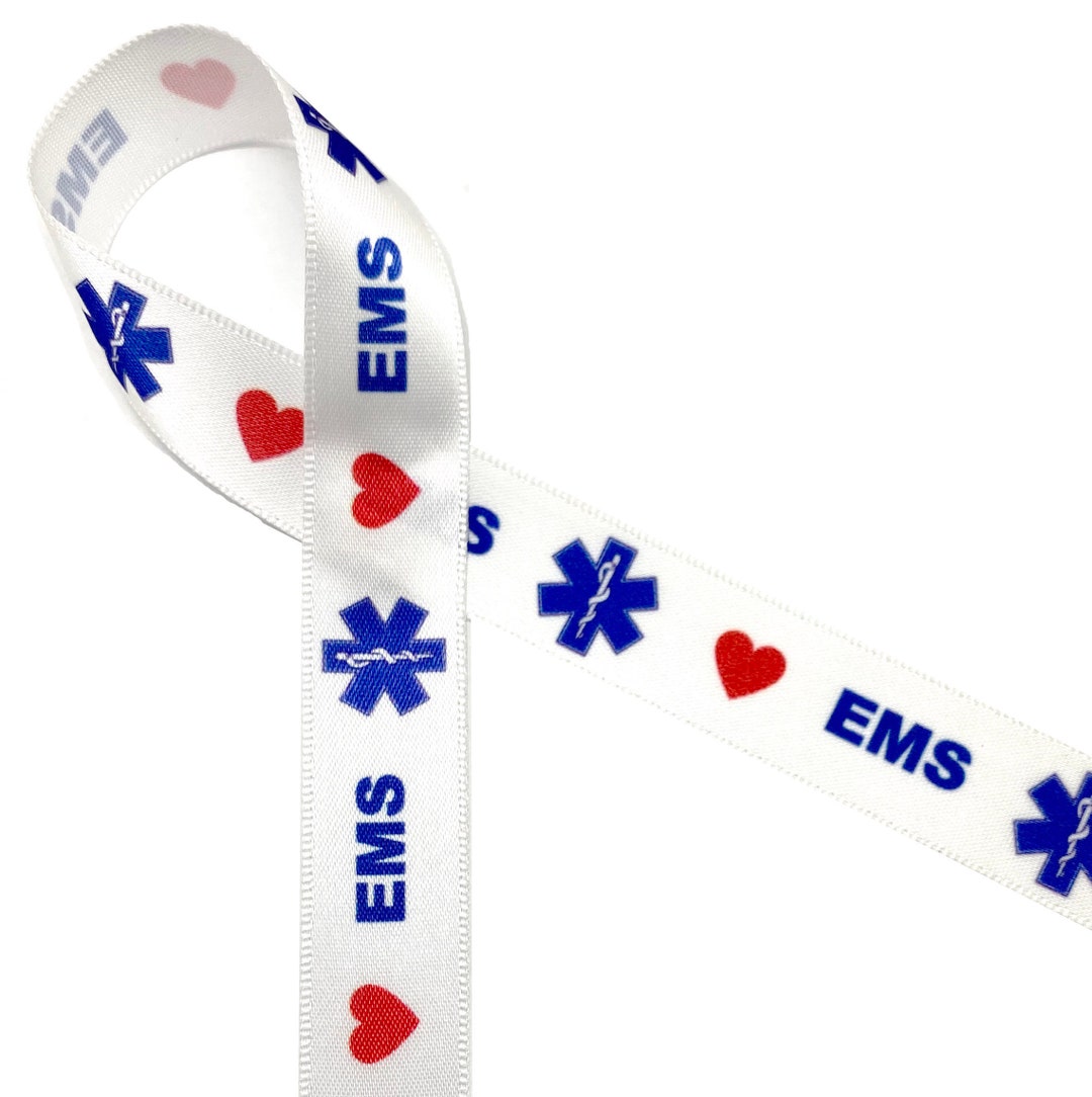EMS Paramedic Ribbon With Blue Logo and Red Heart Ideal for First ...
