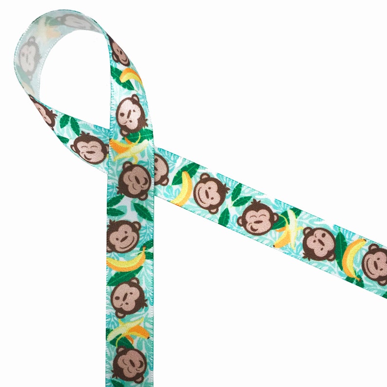 Monkey ribbon ideal for baby shower birthday party gift | Etsy