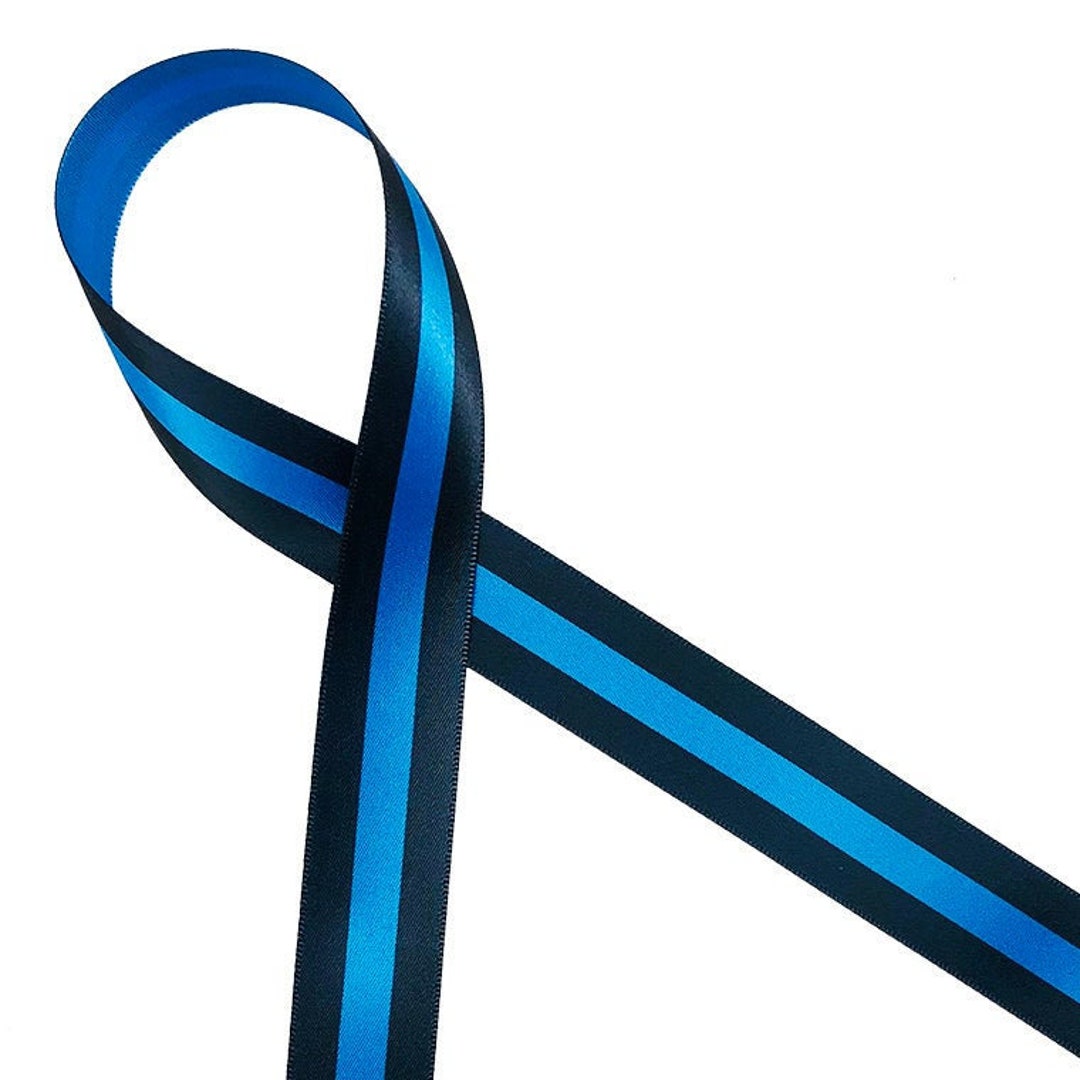 Thin Blue Line Police Ribbon, for Lanyard, Key Fob, Memorial Services ...
