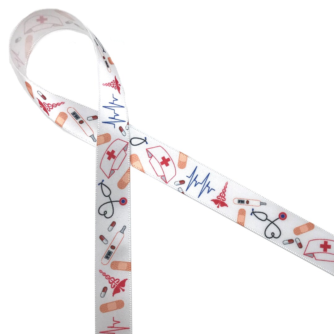 Nurse Ribbon Medical Theme for Lanyards Gift Wrap Quilting - Etsy