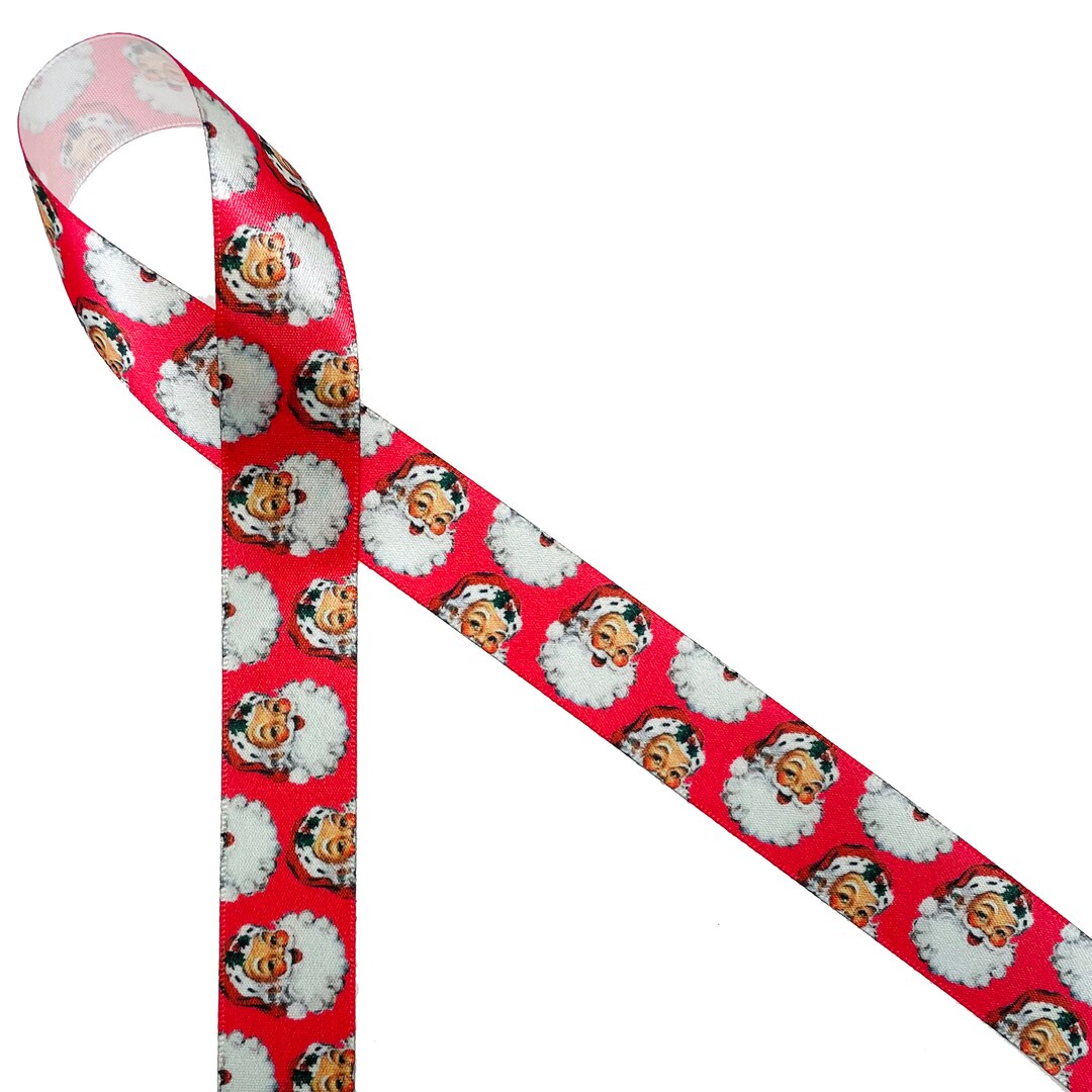 Vintage Santa Ribbon Ideal for Christmas Gift Wrap, Tree Trim, Party ...