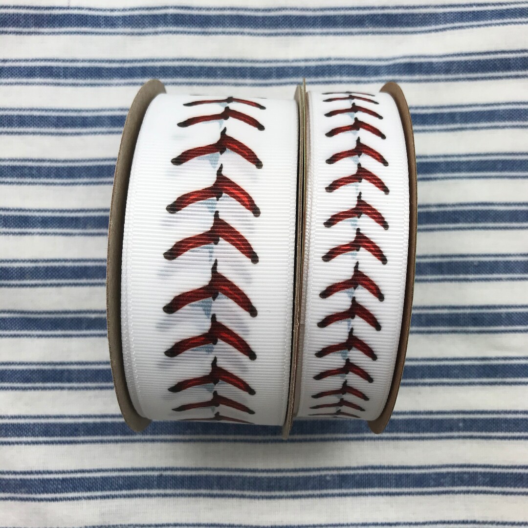 Baseball Ribbon Red Stitches for Gift Wrap, Cheer, Hats, Quilting ...
